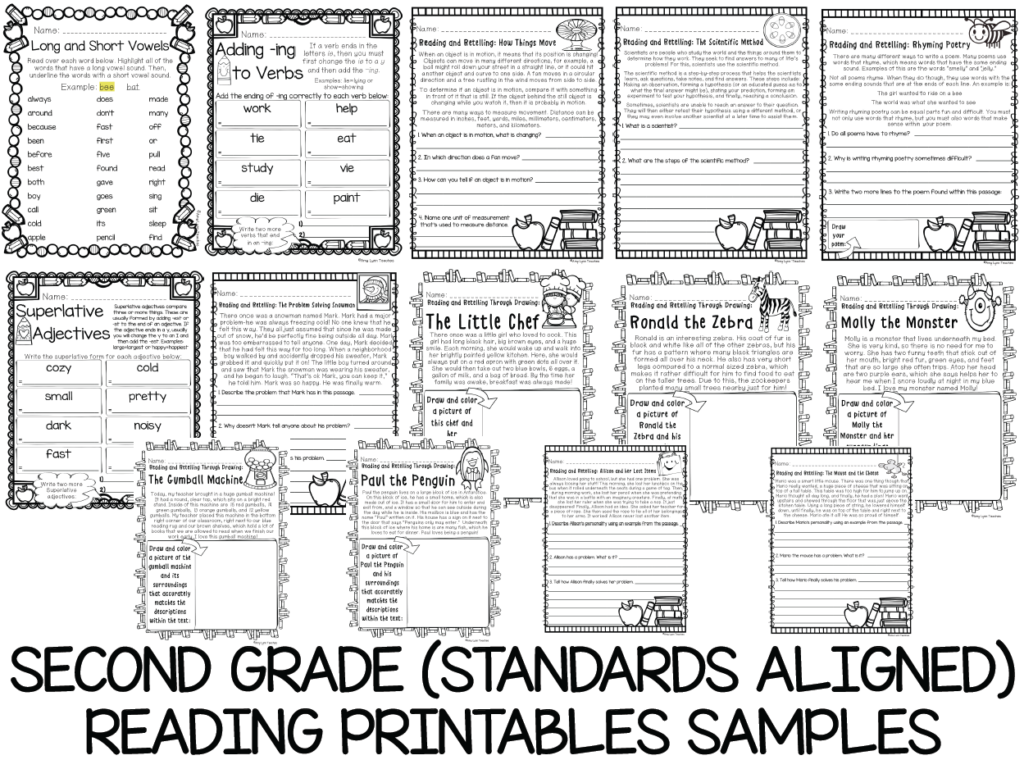 Second Grade Worksheets {100 Standards Aligned Printables} | Made By ...