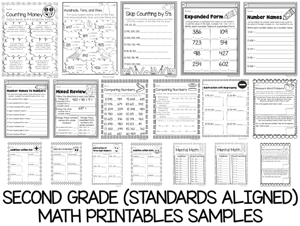Second Grade Worksheets {100 Standards Aligned Printables} | Made By ...