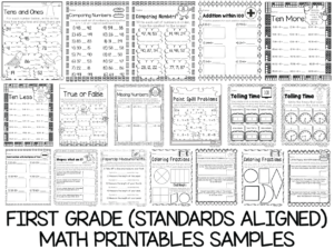 First Grade Worksheets {100 Standards Aligned Printables} | Made By ...