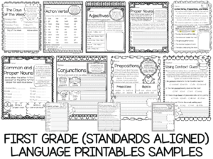 First Grade Worksheets {100 Standards Aligned Printables} | Made By ...