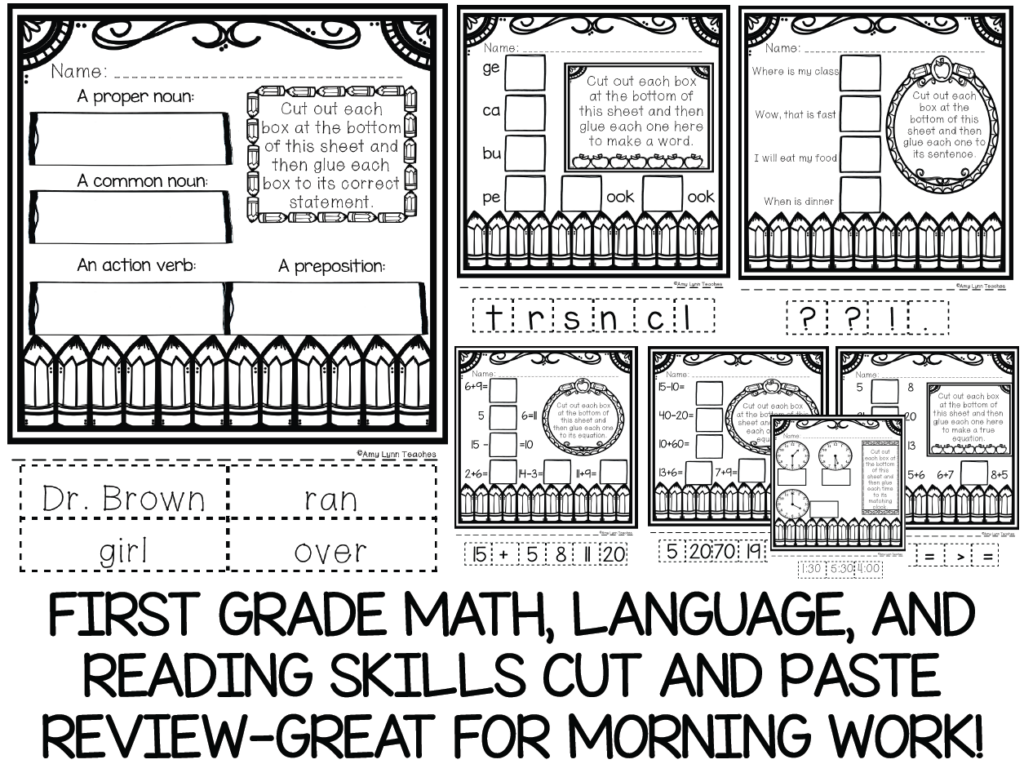 First Grade Worksheets {100 Standards Aligned Printables} | Made By ...