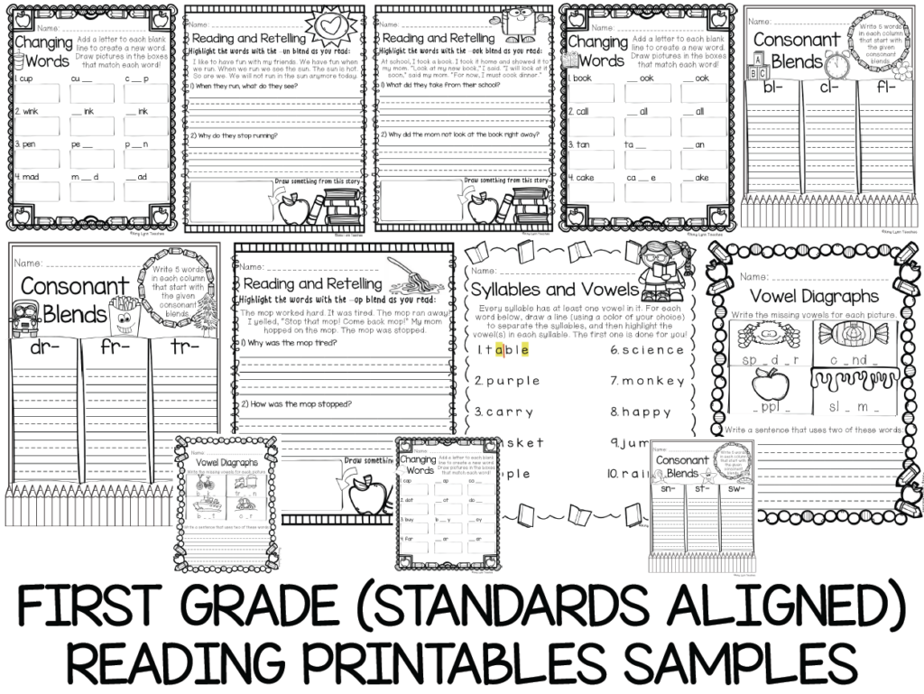 First Grade Worksheets {100 Standards Aligned Printables} | Made By ...