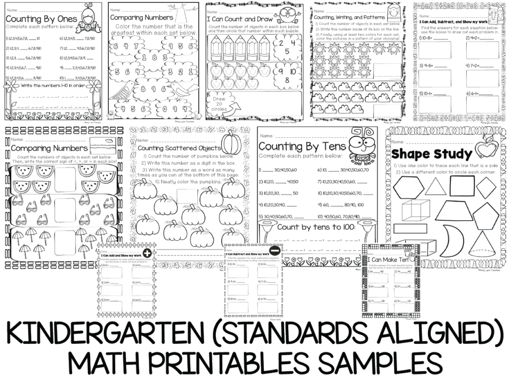 Kindergarten Worksheets {100 Standards Aligned Printables} | Made By ...