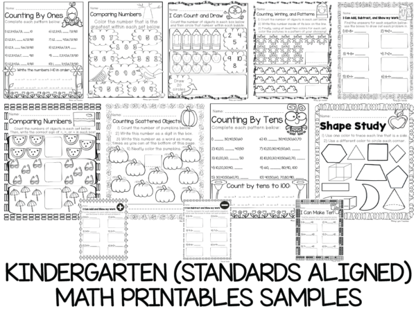 Kindergarten Worksheets {100 Standards Aligned Printables} - Made By ...