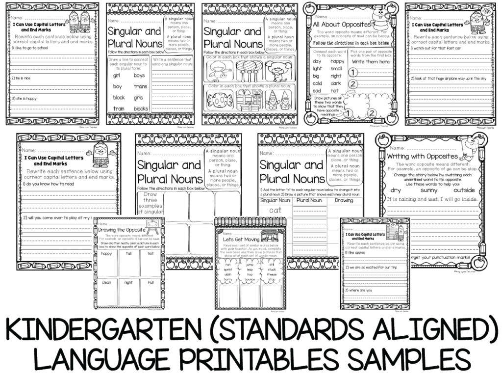 Kindergarten Worksheets {100 Standards Aligned Printables} | Made By ...