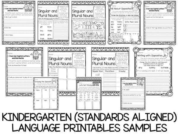 Kindergarten Worksheets {100 Standards Aligned Printables} - Made By ...