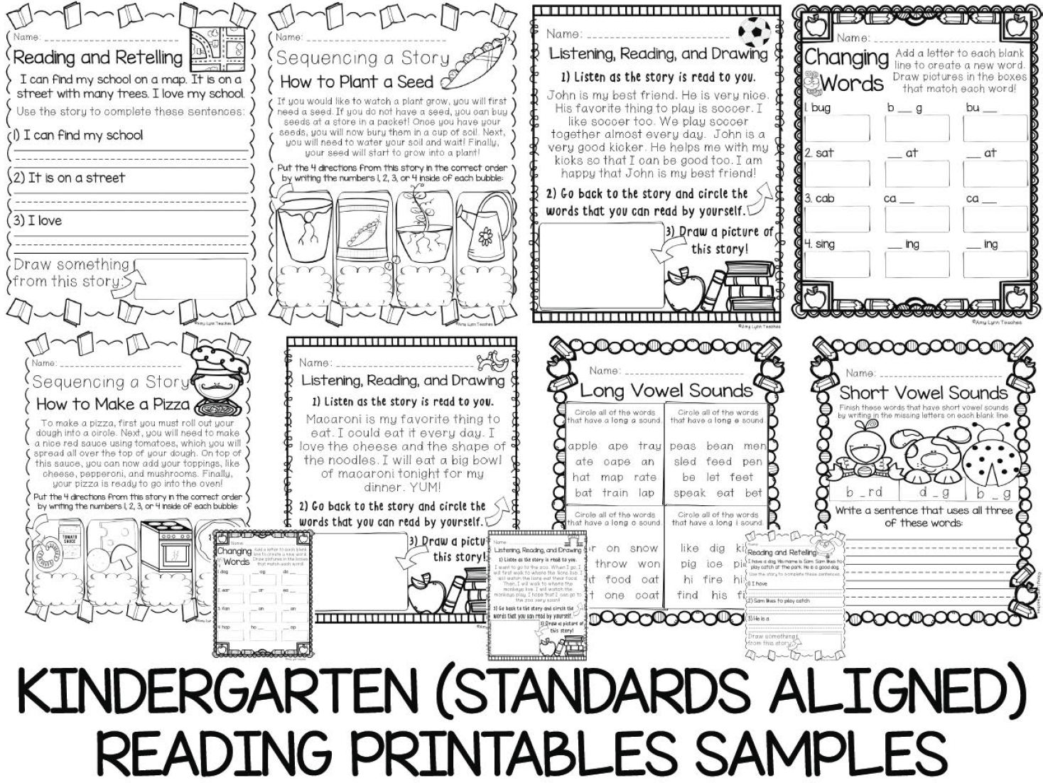 Kindergarten Worksheets {100 Standards Aligned Printables} - Made By ...