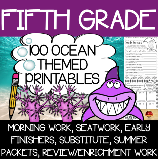 Fifth Grade Ocean Themed Worksheets {100 Standards Aligned Printables ...