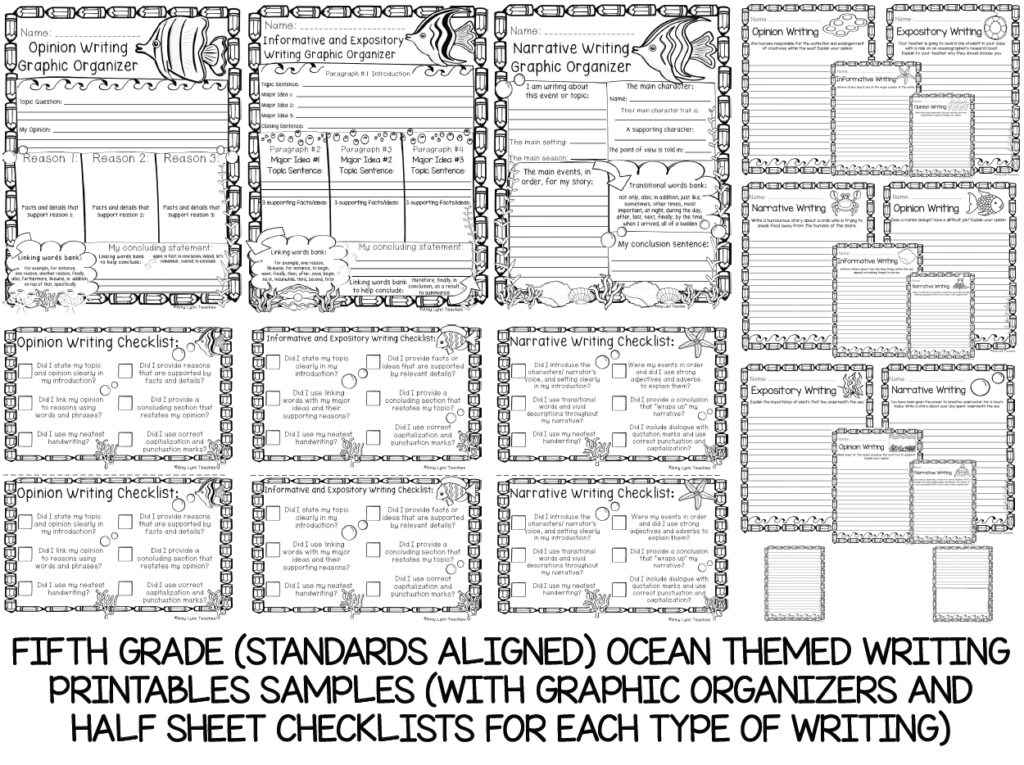 Fifth Grade Ocean Themed Worksheets {100 Standards Aligned Printables ...