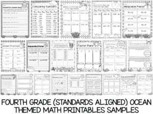Fourth Grade Ocean Themed Worksheets {100 Standards Aligned Printables ...