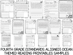 Fourth Grade Ocean Themed Worksheets {100 Standards Aligned Printables ...