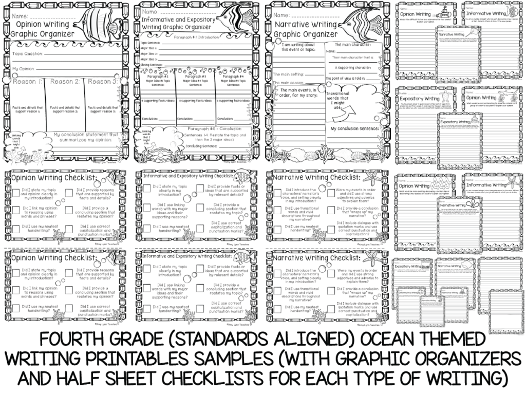 Fourth Grade Ocean Themed Worksheets {100 Standards Aligned Printables ...