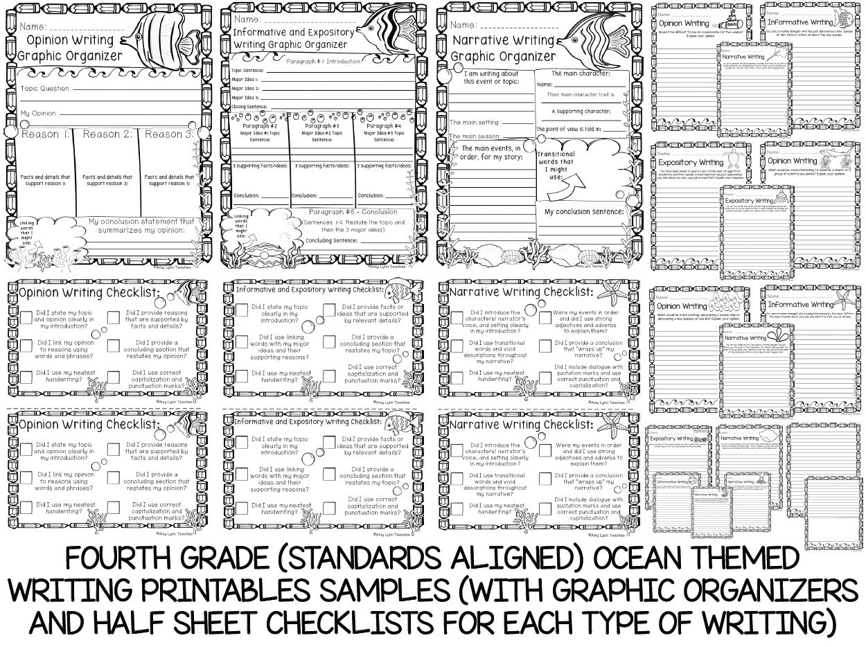 Fourth Grade Ocean Themed Worksheets {100 Standards Aligned Printables ...