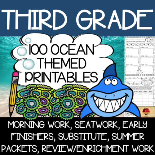 Third Grade Ocean Themed Worksheets {100 Standards Aligned Printables ...