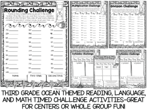 Third Grade Ocean Themed Worksheets {100 Standards Aligned Printables ...