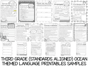 Third Grade Ocean Themed Worksheets {100 Standards Aligned Printables ...