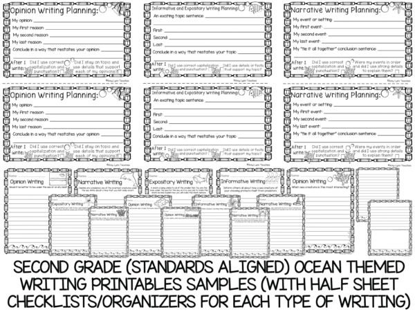 Second Grade Ocean Themed Worksheets {100 Standards Aligned Printables ...