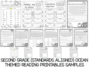 Second Grade Ocean Themed Worksheets {100 Standards Aligned Printables ...
