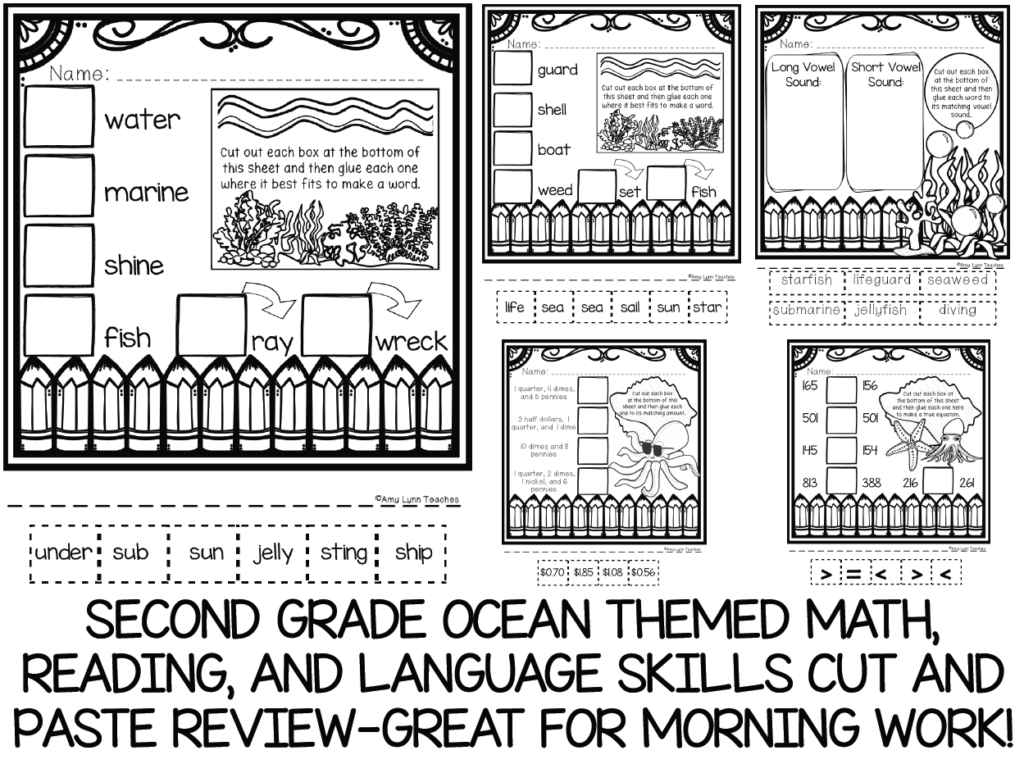 Second Grade Ocean Themed Worksheets {100 Standards Aligned Printables ...