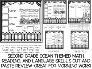 Second Grade Ocean Themed Worksheets {100 Standards Aligned Printables ...