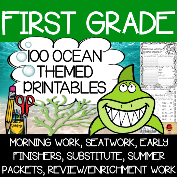 First Grade Ocean Themed Worksheets {100 Standards Aligned Printables ...