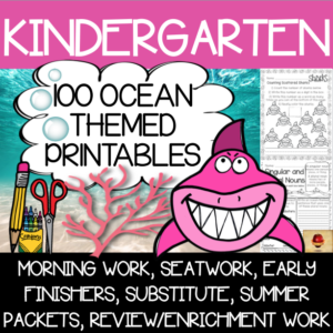 Kindergarten Ocean Themed Worksheets {100 Standards Aligned Printables ...