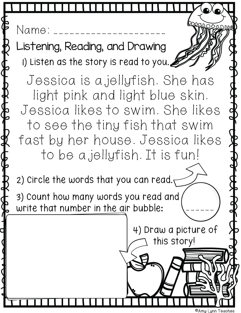 Kindergarten Ocean Themed Worksheets {100 Standards Aligned Printables ...