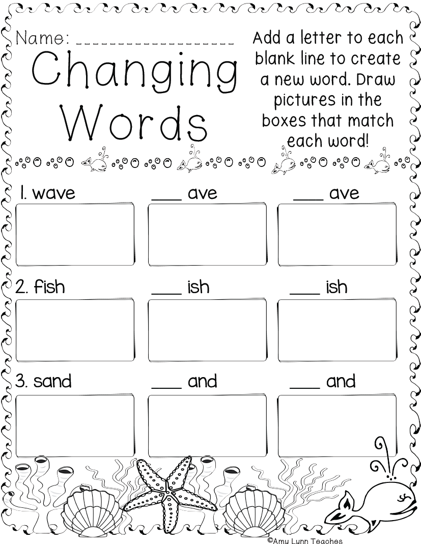 Kindergarten Ocean Themed Worksheets {100 Standards Aligned Printables ...