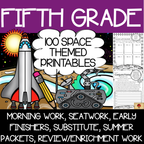 Fifth Grade Space Themed Worksheets {100 Standards Aligned Printables ...