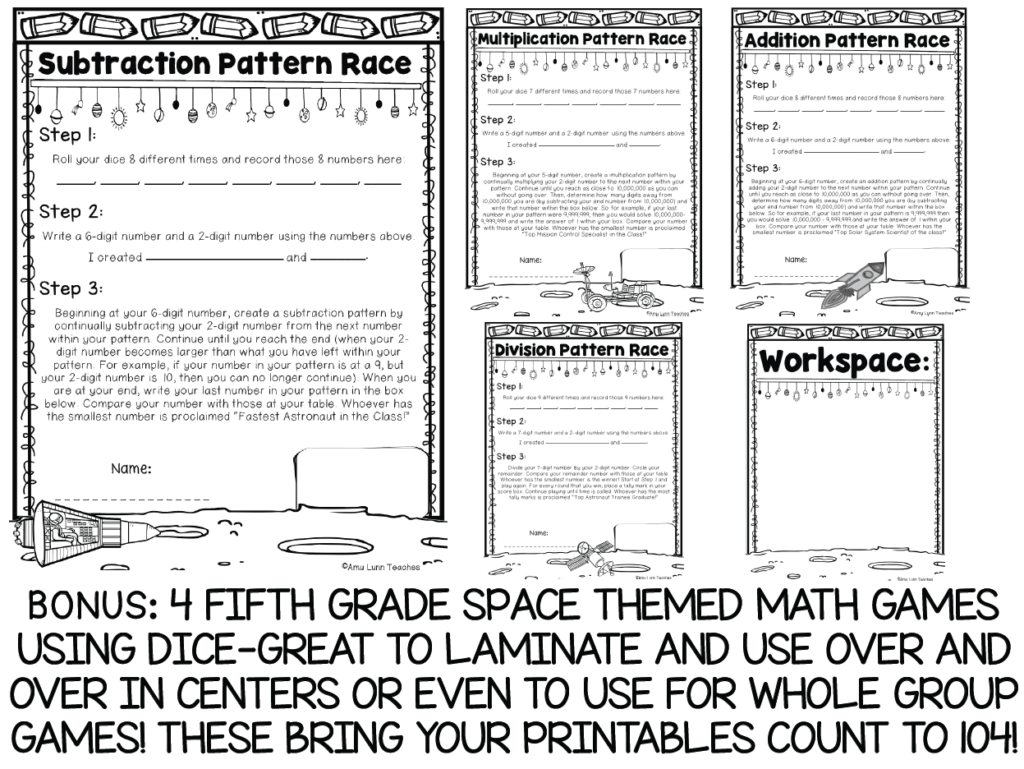 Fifth Grade Space Themed Worksheets {100 Standards Aligned Printables ...