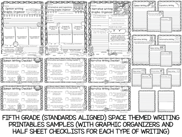 Fifth Grade Space Themed Worksheets {100 Standards Aligned Printables ...