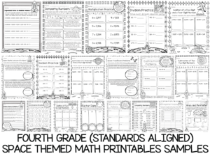 Fourth Grade Space Themed Worksheets {100 Standards Aligned Printables ...