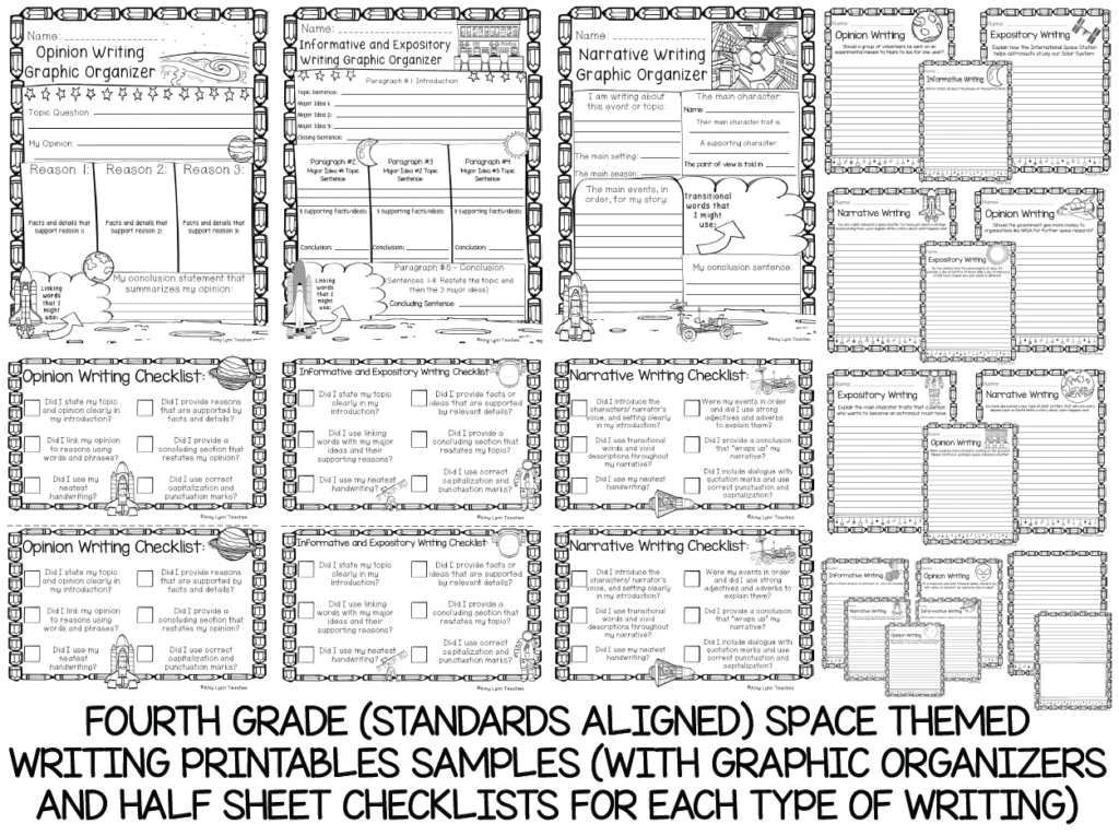 Fourth Grade Space Themed Worksheets {100 Standards Aligned Printables ...