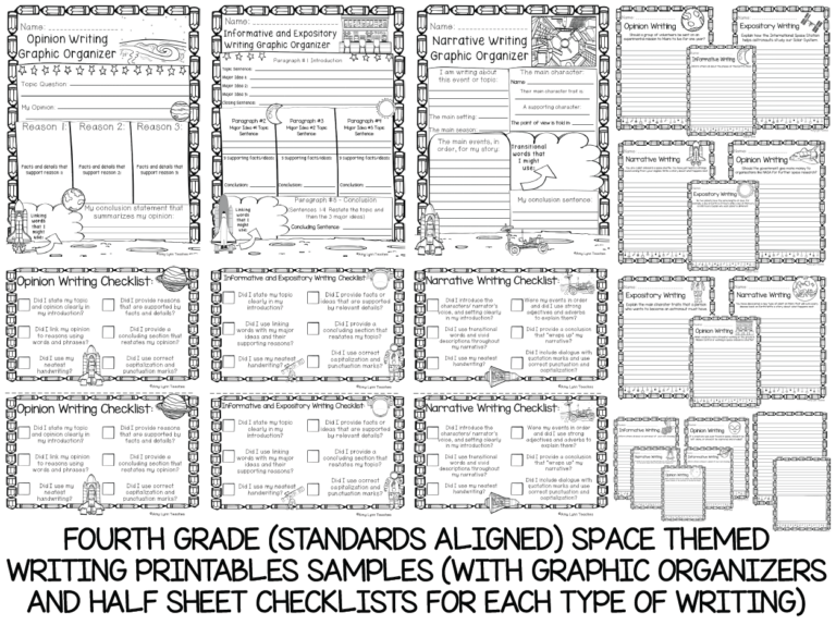 Fourth Grade Space Themed Worksheets {100 Standards Aligned Printables ...