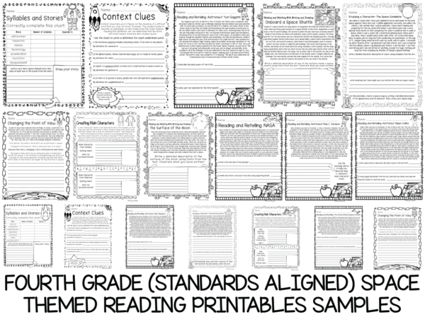 Fourth Grade Space Themed Worksheets {100 Standards Aligned Printables ...