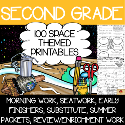 Second Grade Space Themed Worksheets {100 Standards Aligned Printables ...