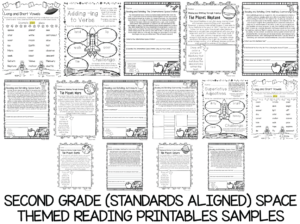 Second Grade Space Themed Worksheets {100 Standards Aligned Printables ...