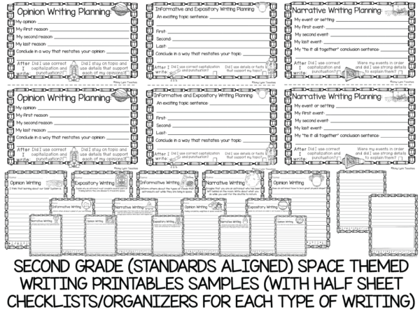 Second Grade Space Themed Worksheets {100 Standards Aligned Printables ...
