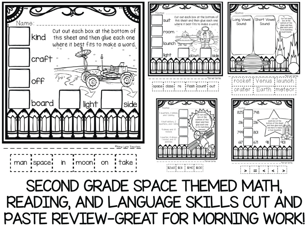 Second Grade Space Themed Worksheets {100 Standards Aligned Printables ...