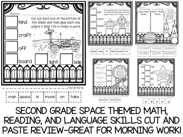 Second Grade Space Themed Worksheets {100 Standards Aligned Printables ...