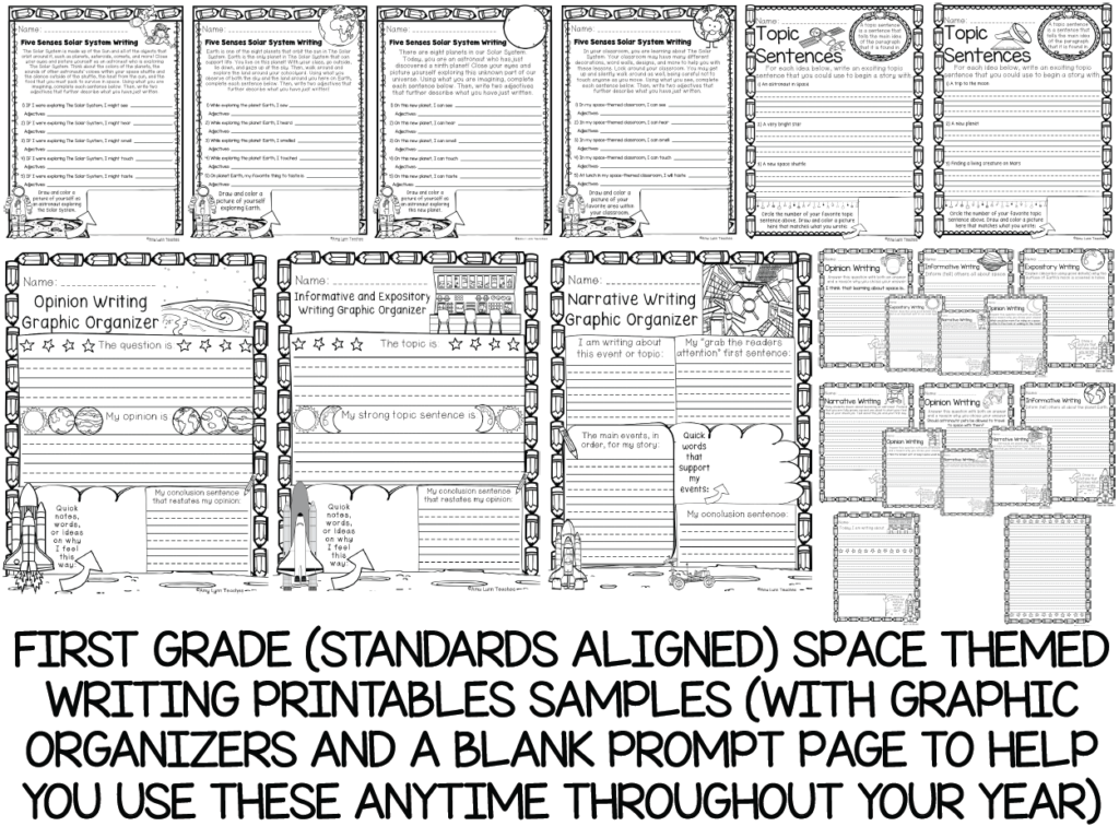First Grade Space Themed Worksheets {100 Standards Aligned Printables ...