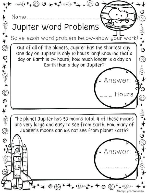 First Grade Space Themed Worksheets {100 Standards Aligned Printables ...