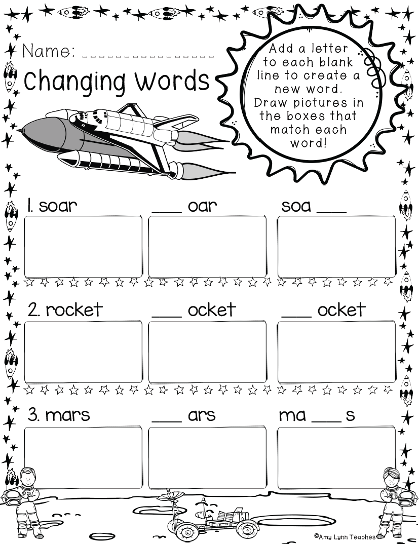 Kindergarten Space Themed Worksheets {100 Standards Aligned Printables ...