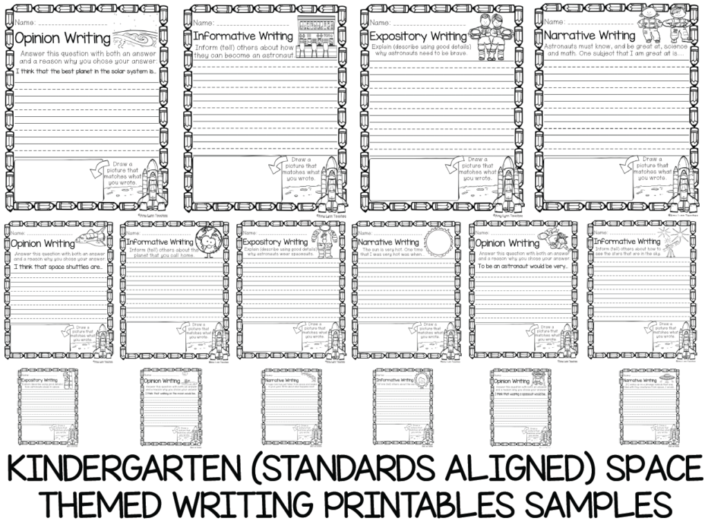 Kindergarten Space Themed Worksheets {100 Standards Aligned Printables ...