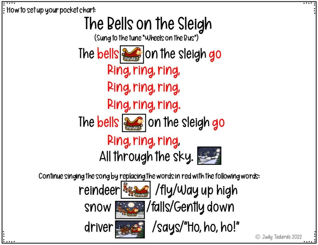 The Bells on the Sleigh {Pocket Chart Song} | Made By Teachers