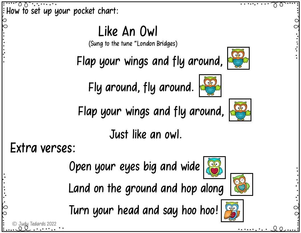 Like An Owl {Pocket Chart Song} | Made By Teachers