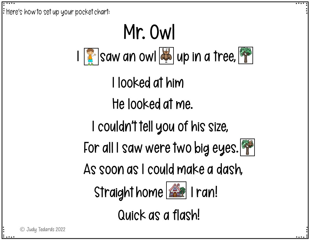 Owl BUNDLE {Pocket Chart Poems and Songs} - Made By Teachers