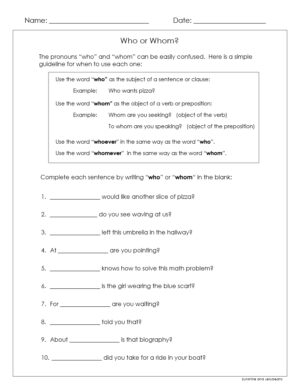 Who, Whom, Whoever, Whomever - 3 how-to & practice worksheets- Grades 4 ...