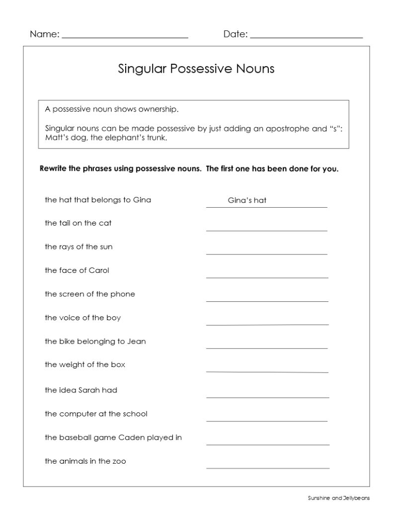 Possessive Nouns - Singular-Plural-Irregular - Grades 3-4 - CCSS | Made ...