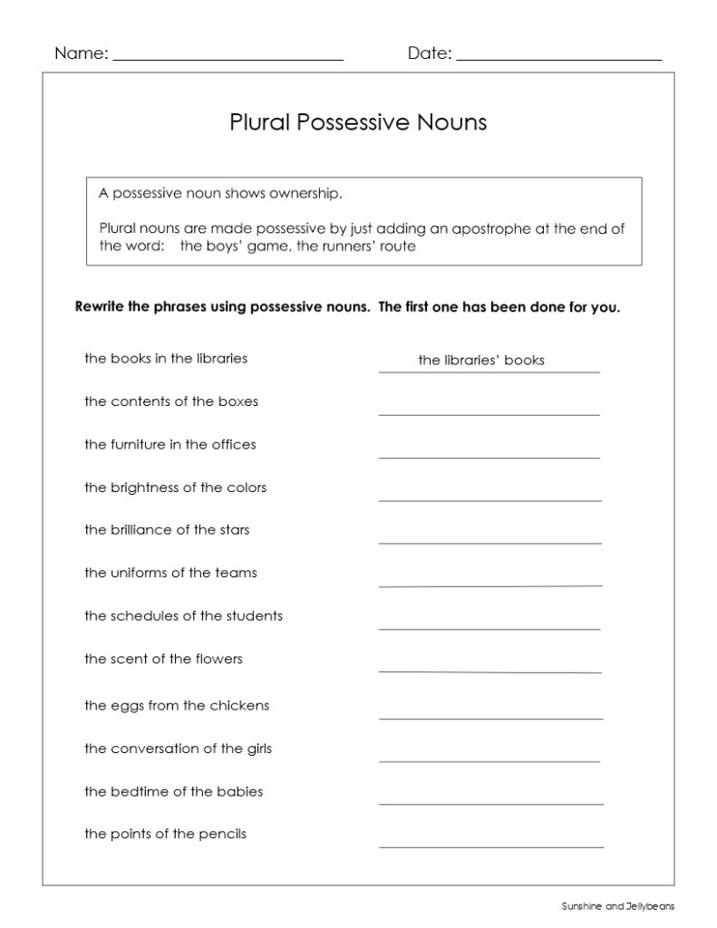 Possessive Nouns - Singular-Plural-Irregular - Grades 3-4 - CCSS | Made ...